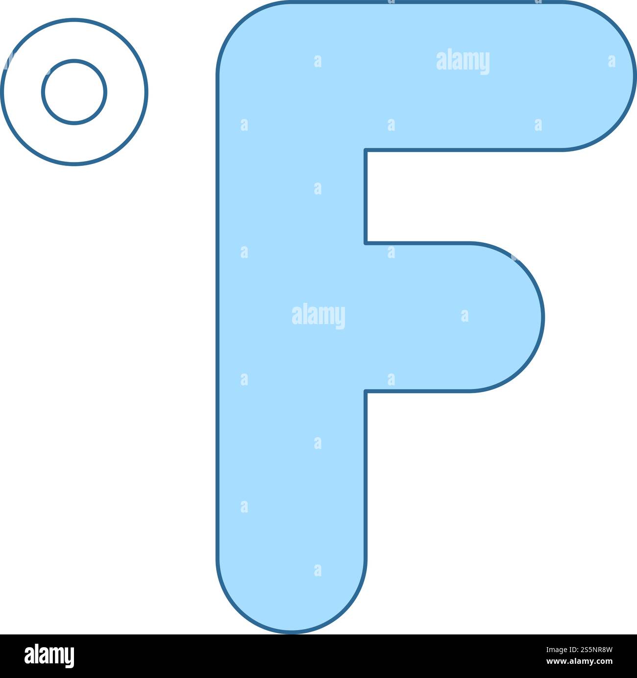 Fahrenheit Degree Icon. Thin Line With Blue Fill Design. Vector ...