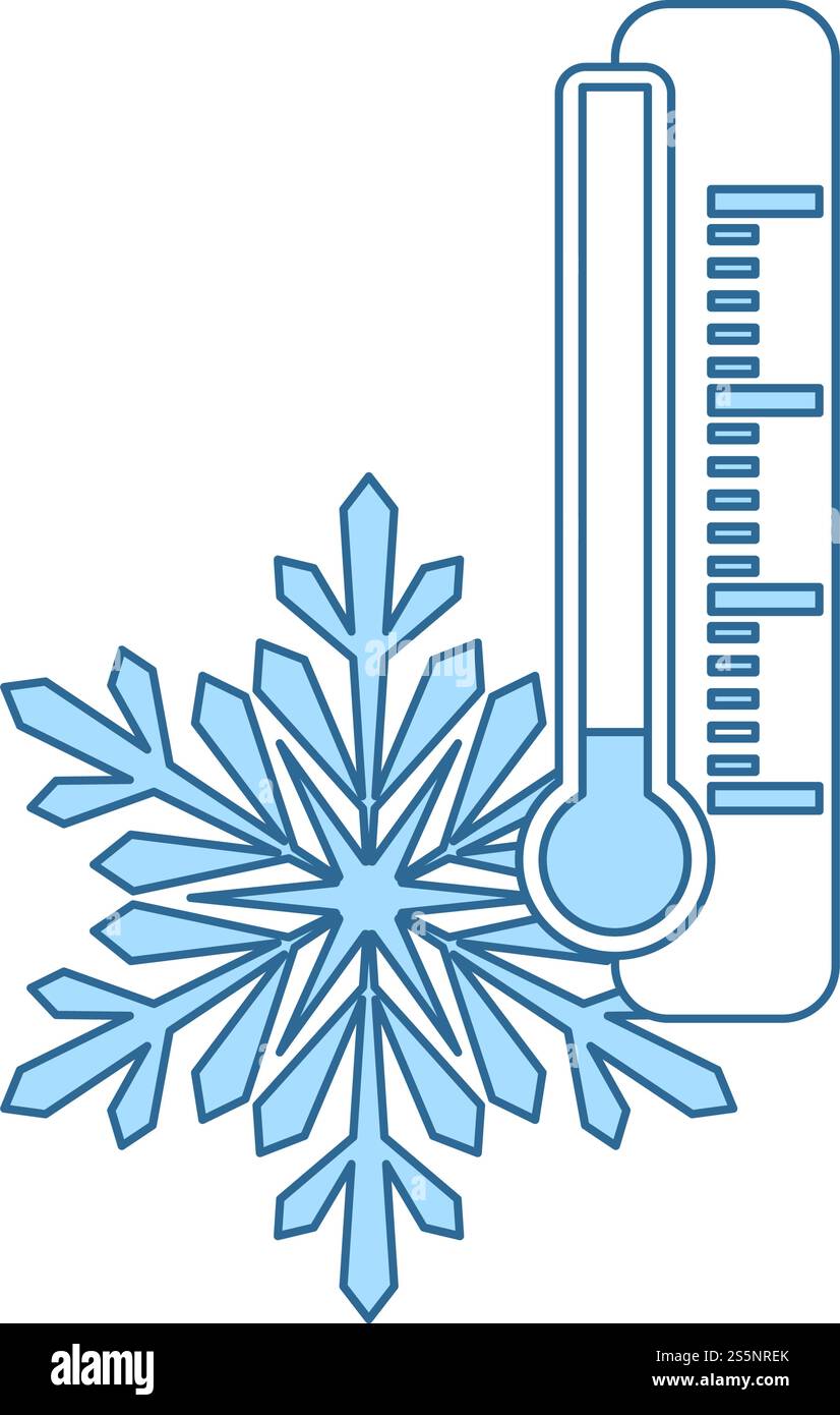 Winter Cold Icon. Thin Line With Blue Fill Design. Vector Illustration ...