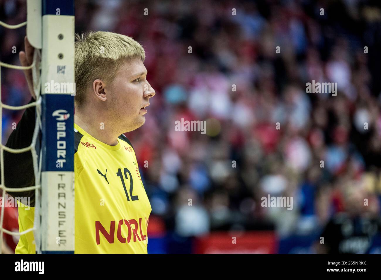 Herning, Denmark. 14th Jan, 2025. Emil Nielsen (12) of Denmark seen ...