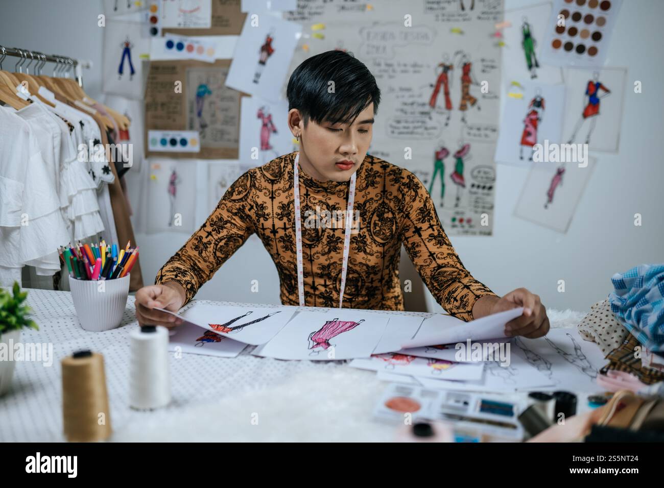 Portrait male designer sketching workshop hi-res stock photography and ...