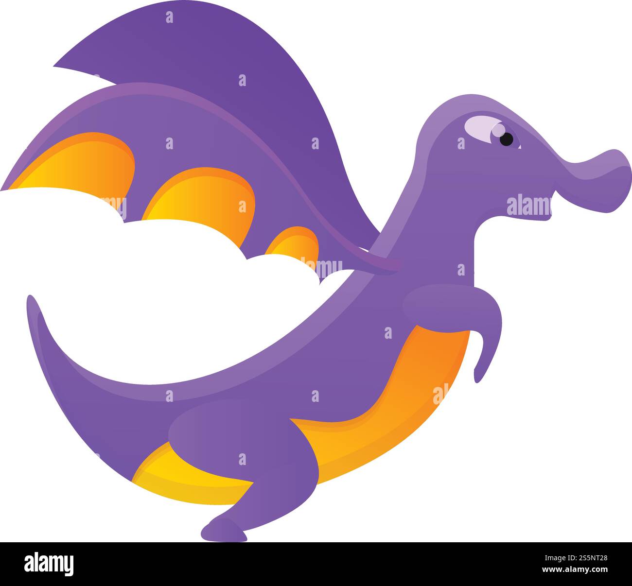 Purple dragon icon. Cartoon of purple dragon vector icon for web design ...