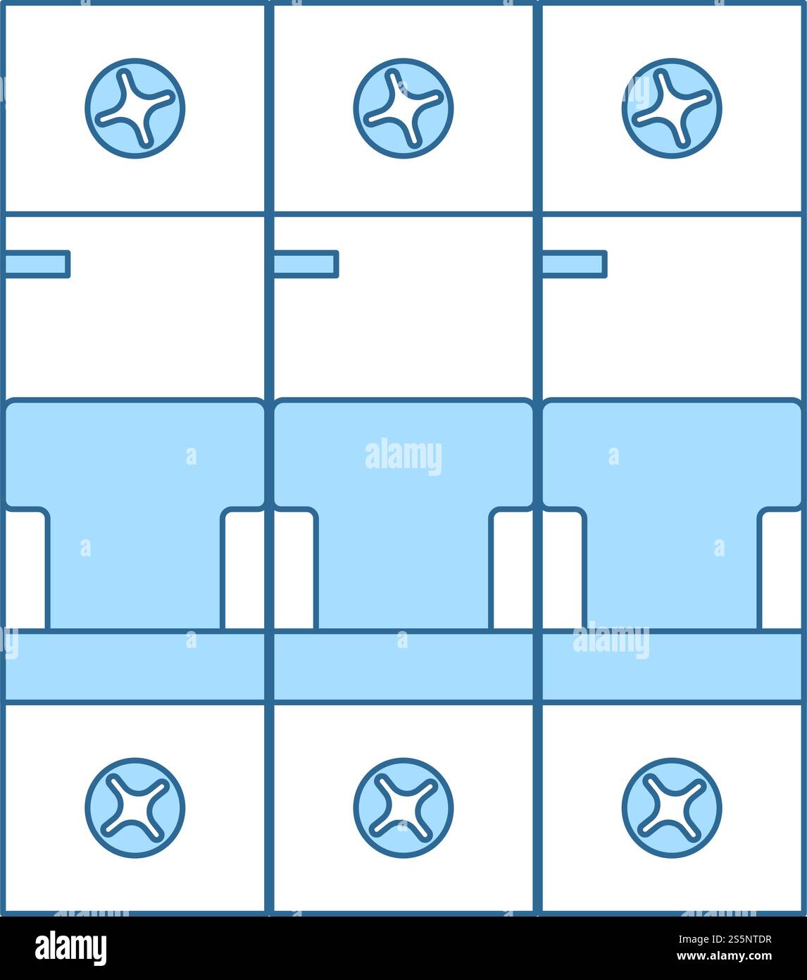Circuit Breaker Icon. Thin Line With Blue Fill Design. Vector ...