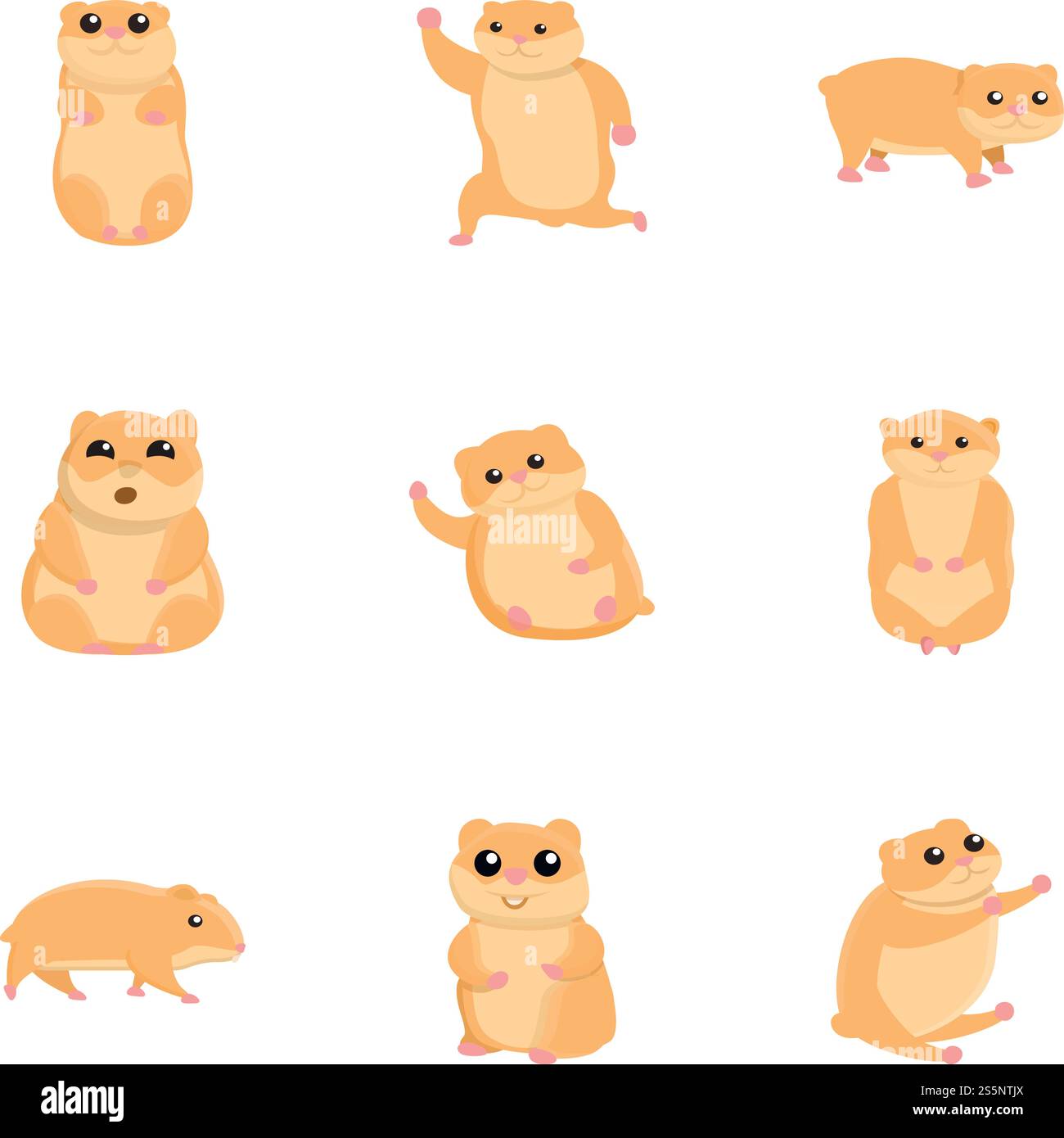 Home hamster icon set. Cartoon set of 9 home hamster vector icons for ...