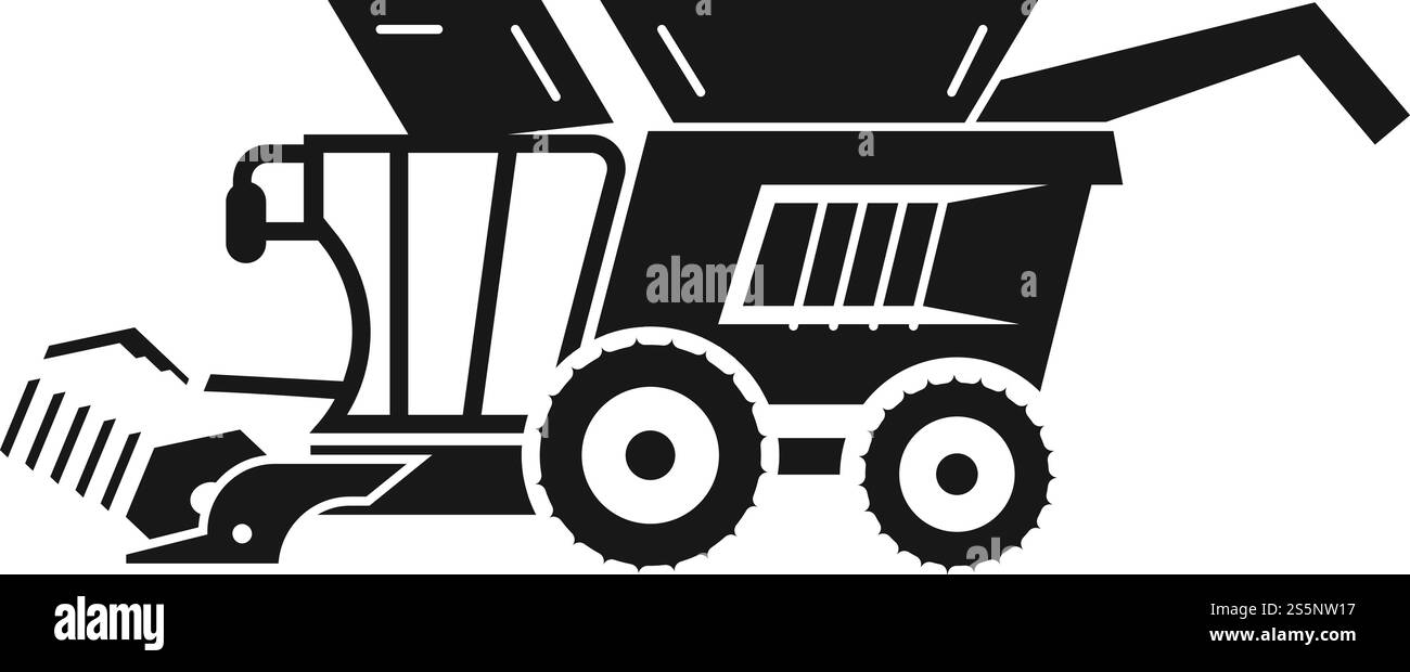 Harvester farm icon. Simple illustration of harvester farm vector icon ...