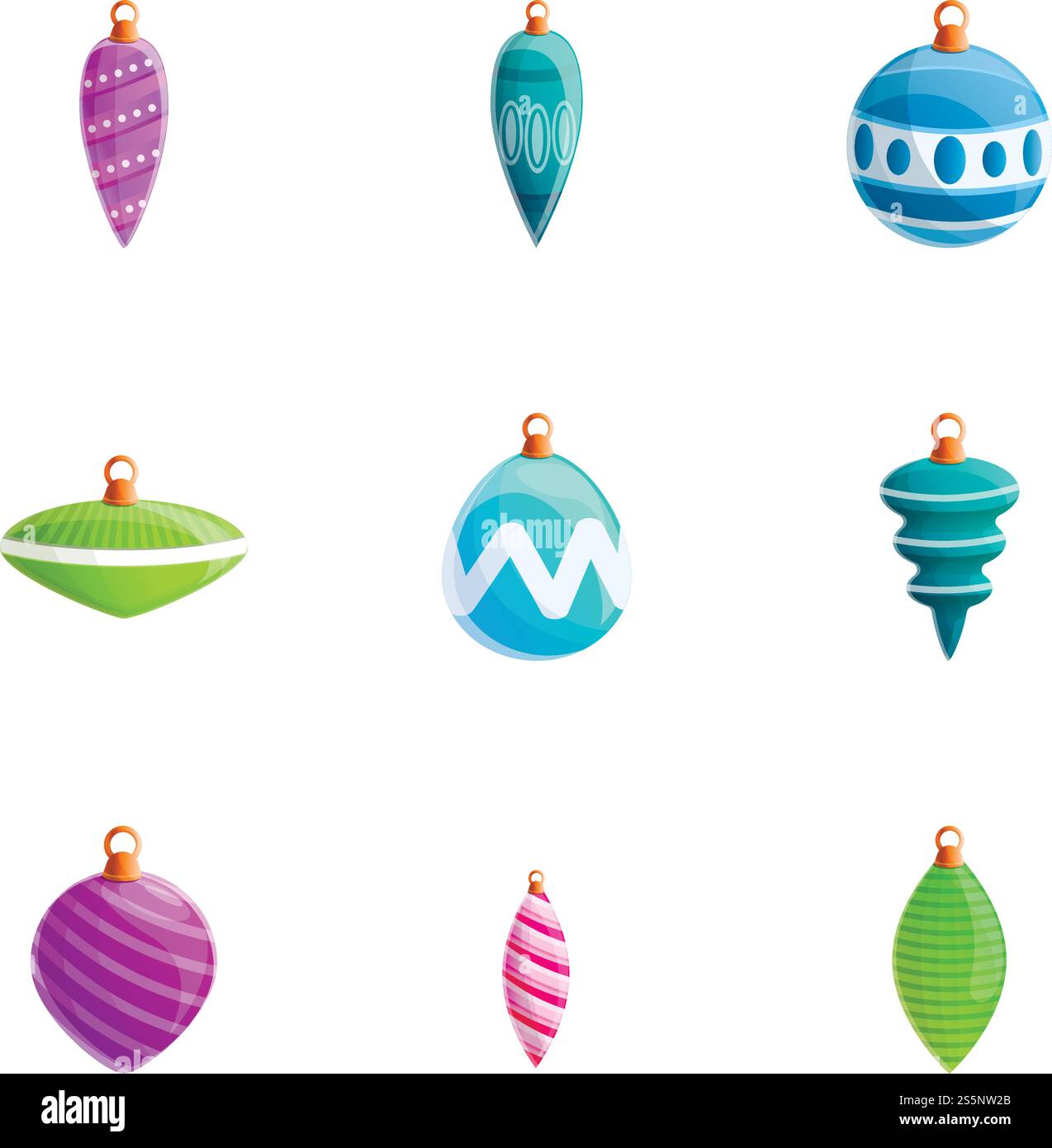 Christmas toys icon set. Cartoon set of 9 christmas toys vector icons ...