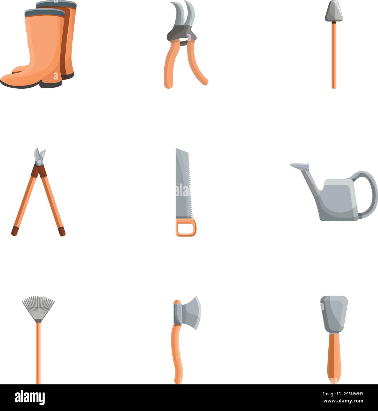 Farm tools icon set. Cartoon set of 9 farm tools vector icons for web ...