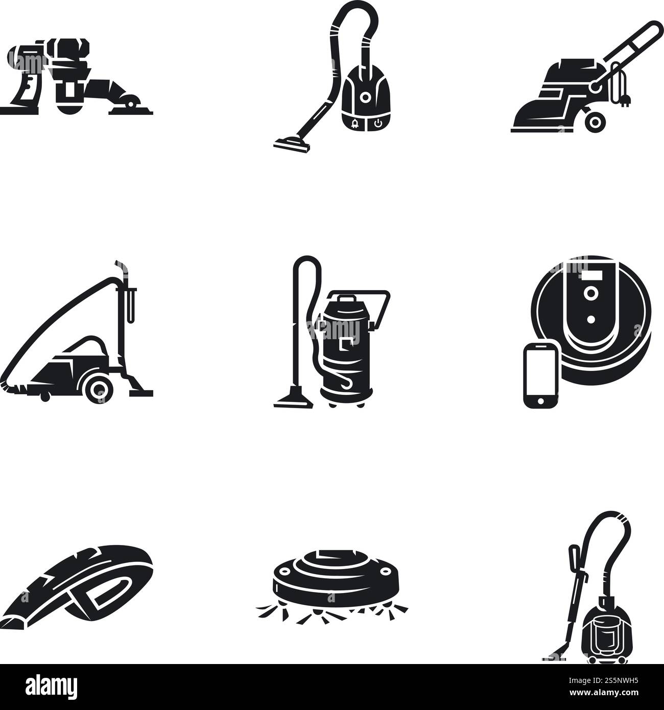 House vacuum cleaner icon set. Simple set of 9 house vacuum cleaner ...
