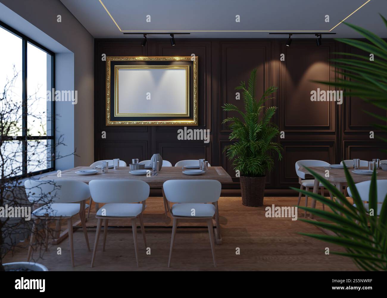 3D illustration, Mockup photo frame for picture or poster promotion on ...