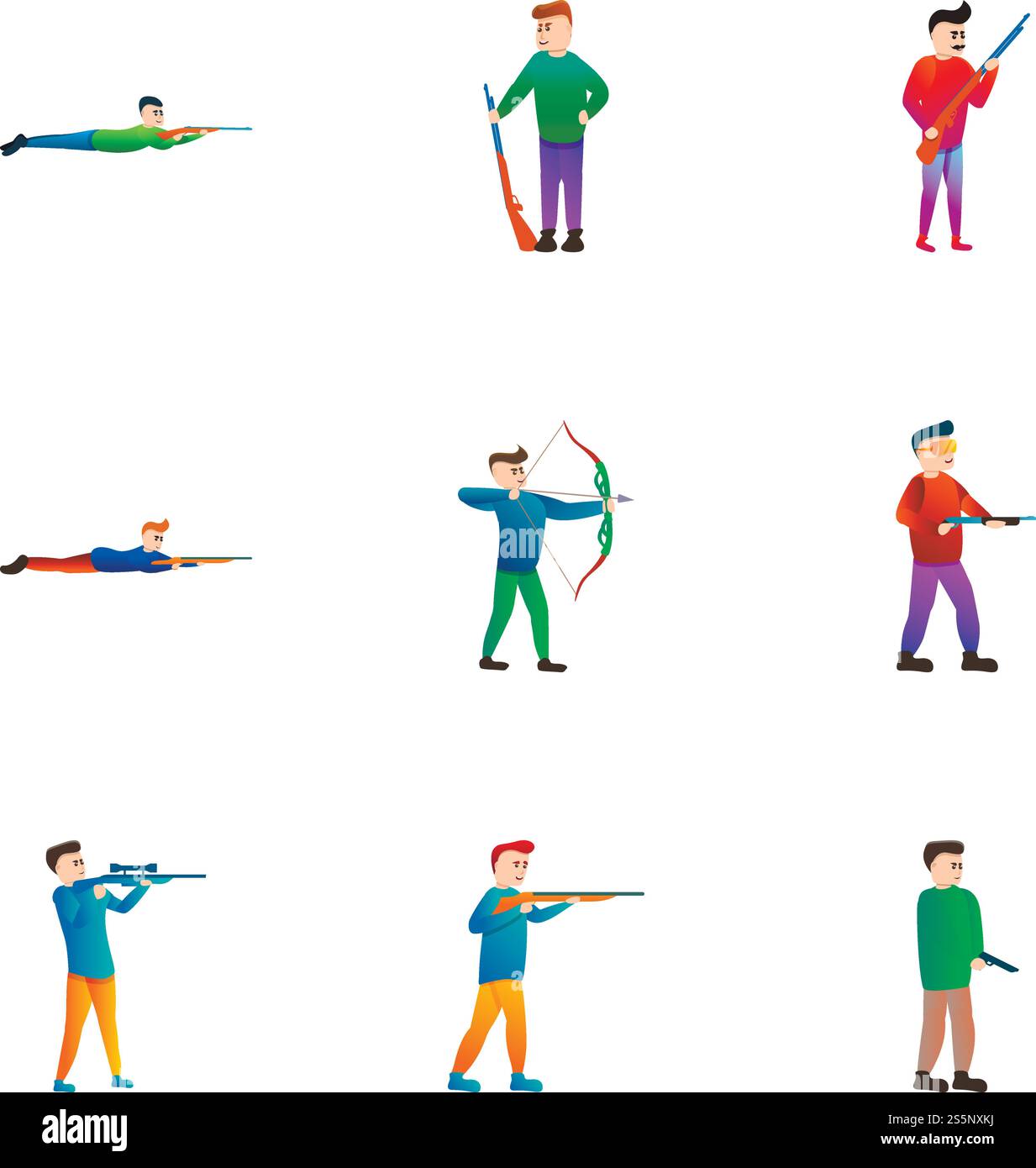 Shooting icon set. Cartoon set of 9 shooting vector icons for web ...