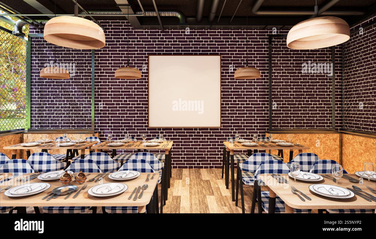 3D illustration, Mockup photo frame for picture or poster promotion on ...