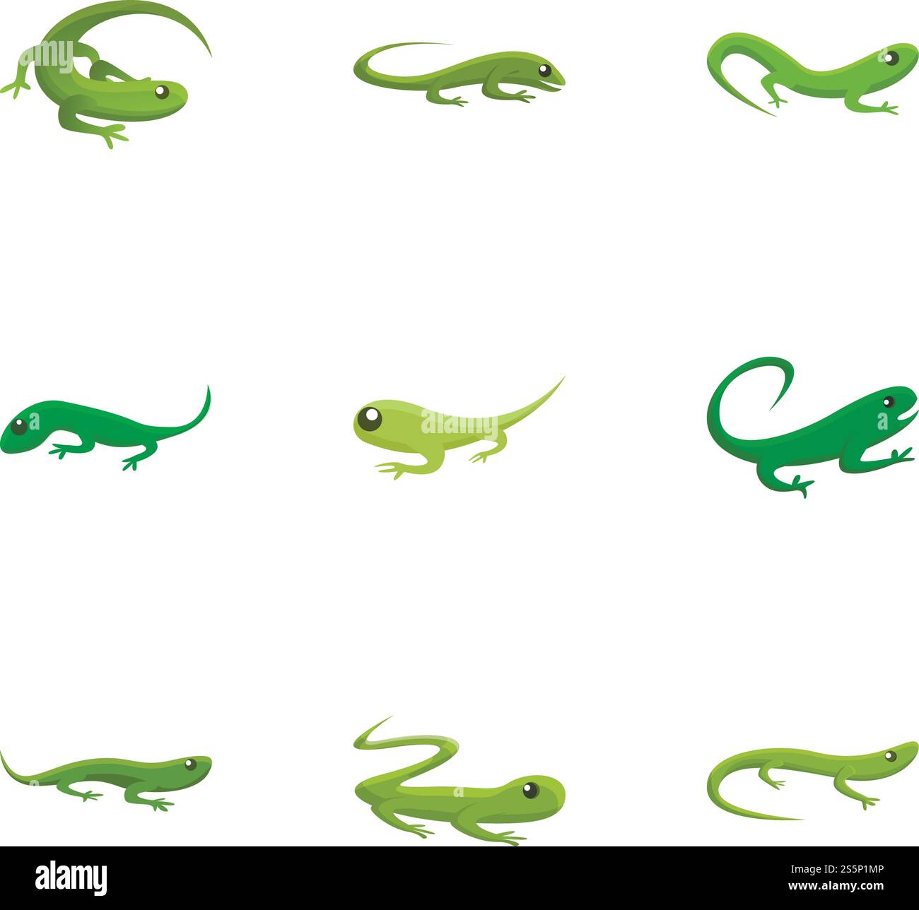 Exotic lizard icon set. Cartoon set of 9 exotic lizard vector icons for ...