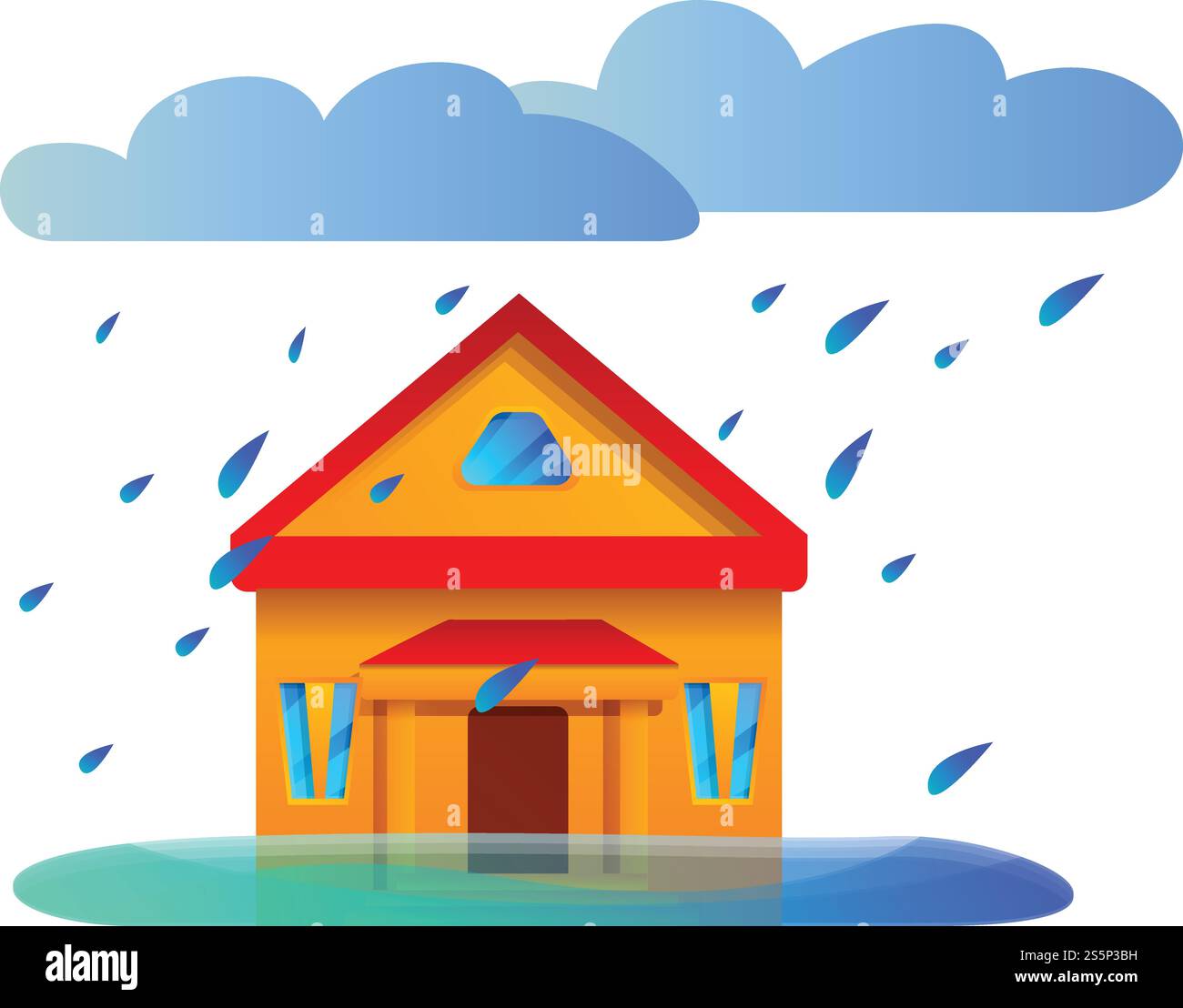 House flood storm icon. Cartoon of house flood storm vector icon for ...