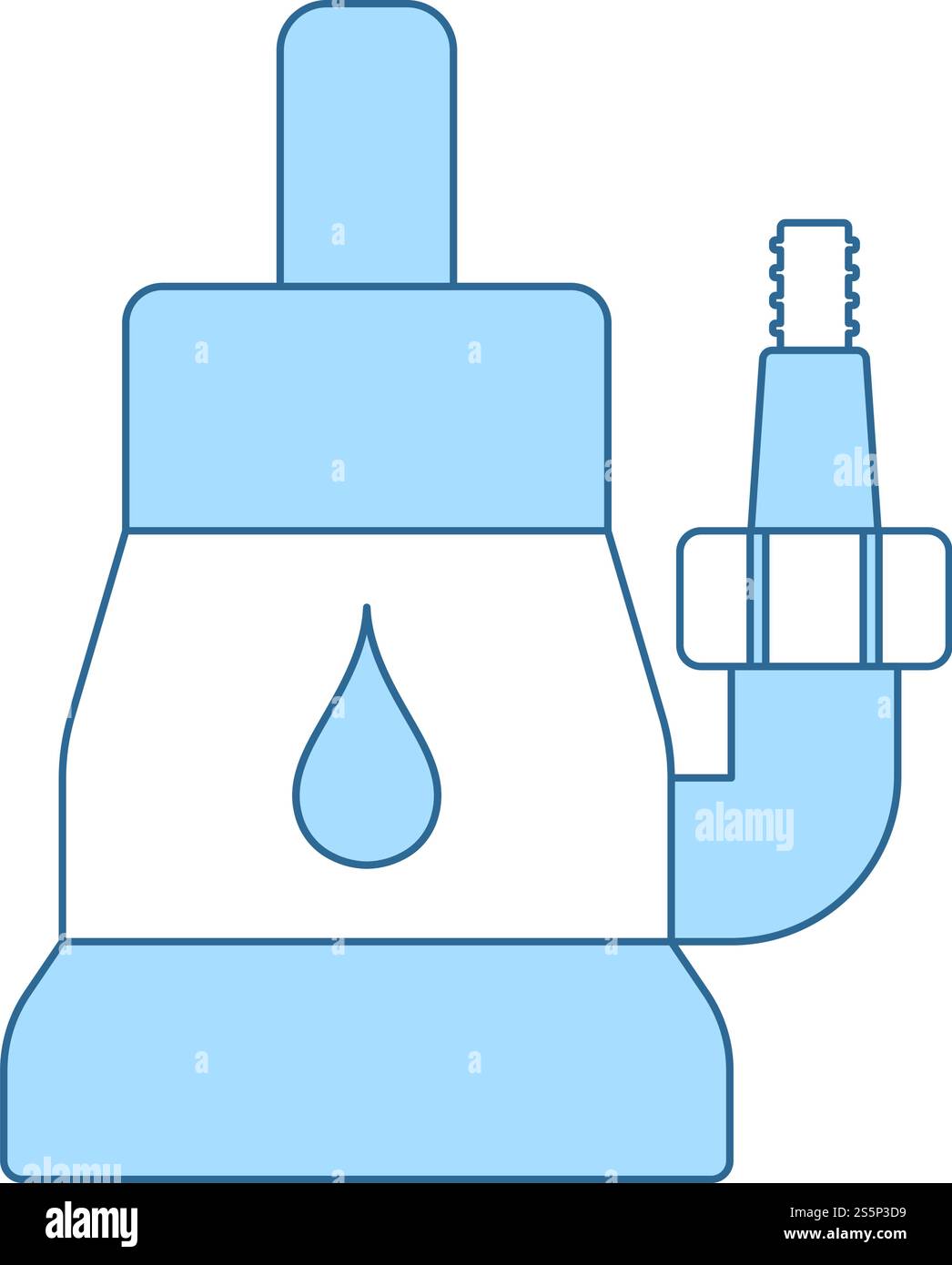 Submersible Water Pump Icon. Thin Line With Blue Fill Design. Vector ...