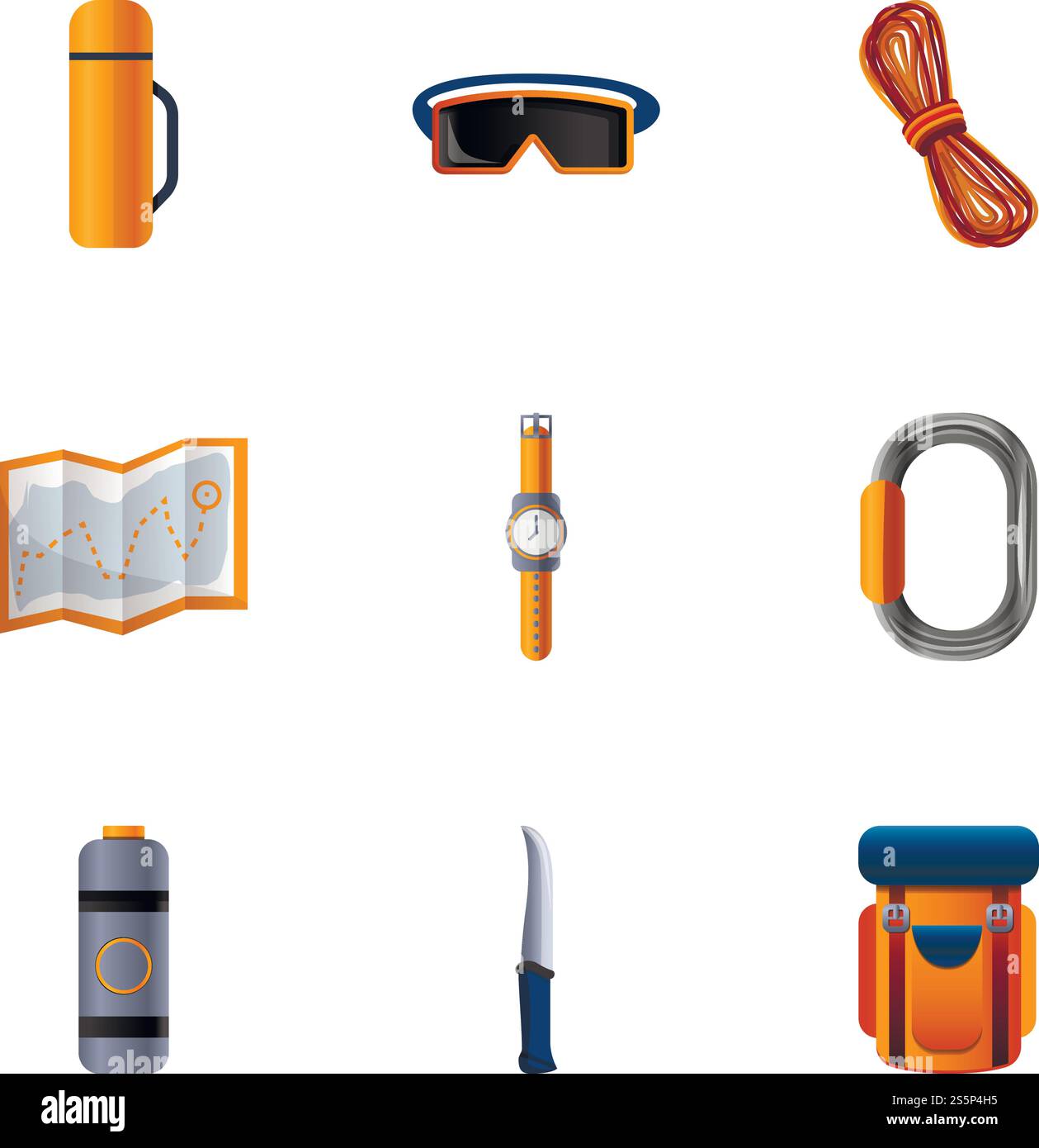 Camping tool icon set. Cartoon set of 9 camping tool vector icons for ...