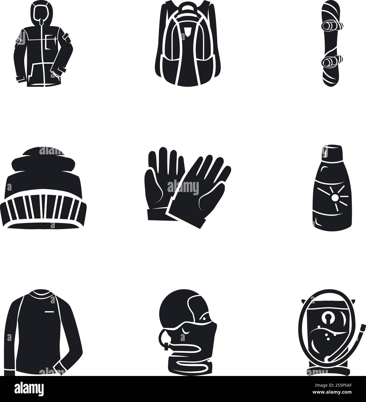 Ski sport tools icon set. Simple set of 9 ski sport tools vector icons ...