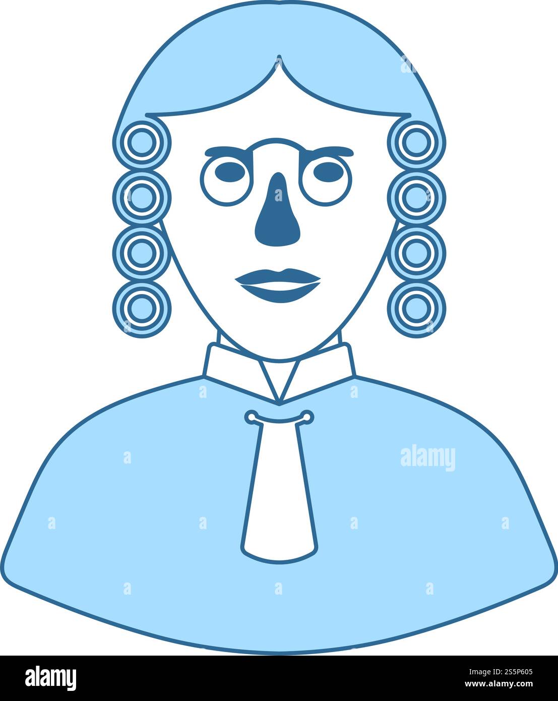 Judge Icon. Thin Line With Blue Fill Design. Vector Illustration Stock ...