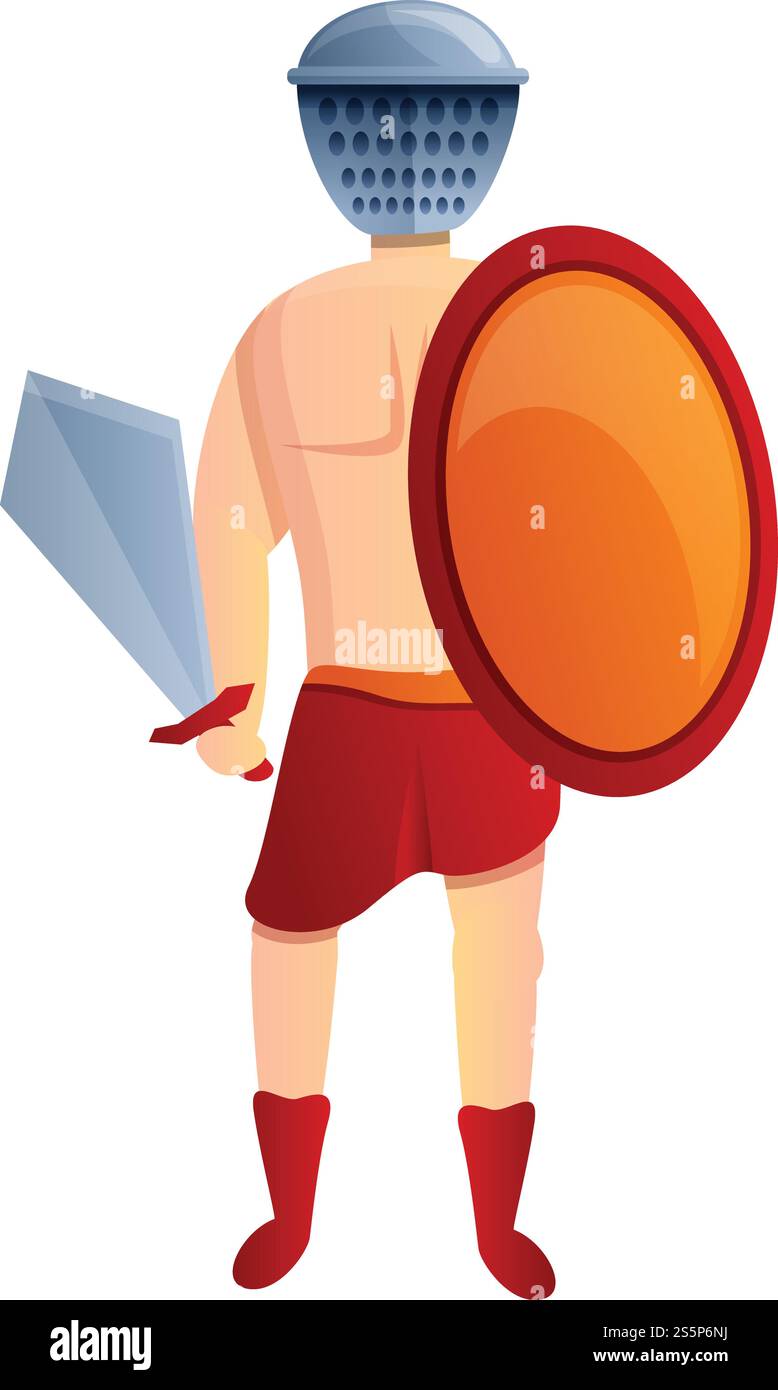 Roman gladiator icon. Cartoon of roman gladiator vector icon for web ...