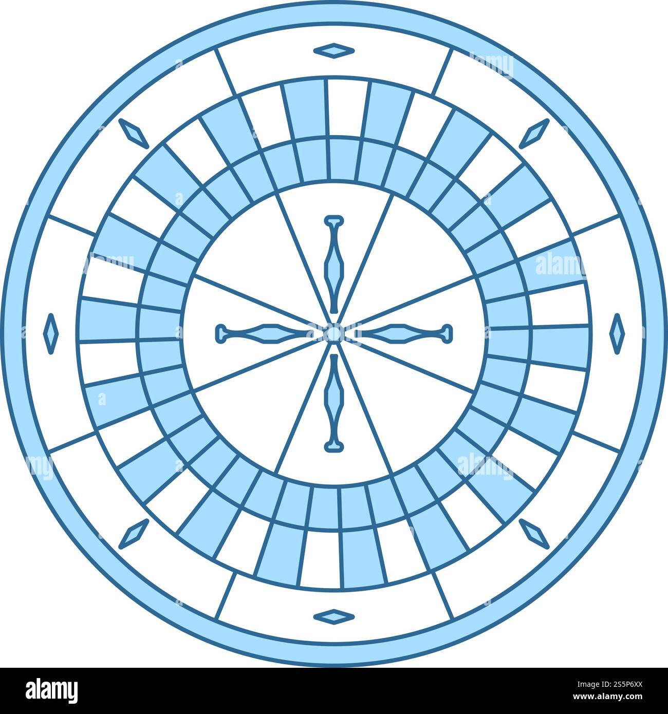Roulette Wheel Icon. Thin Line With Blue Fill Design. Vector ...