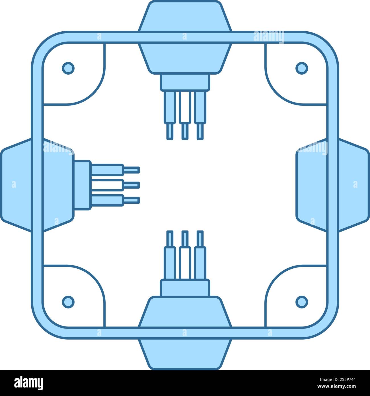 Electrical Junction Box Icon. Thin Line With Blue Fill Design. Vector ...