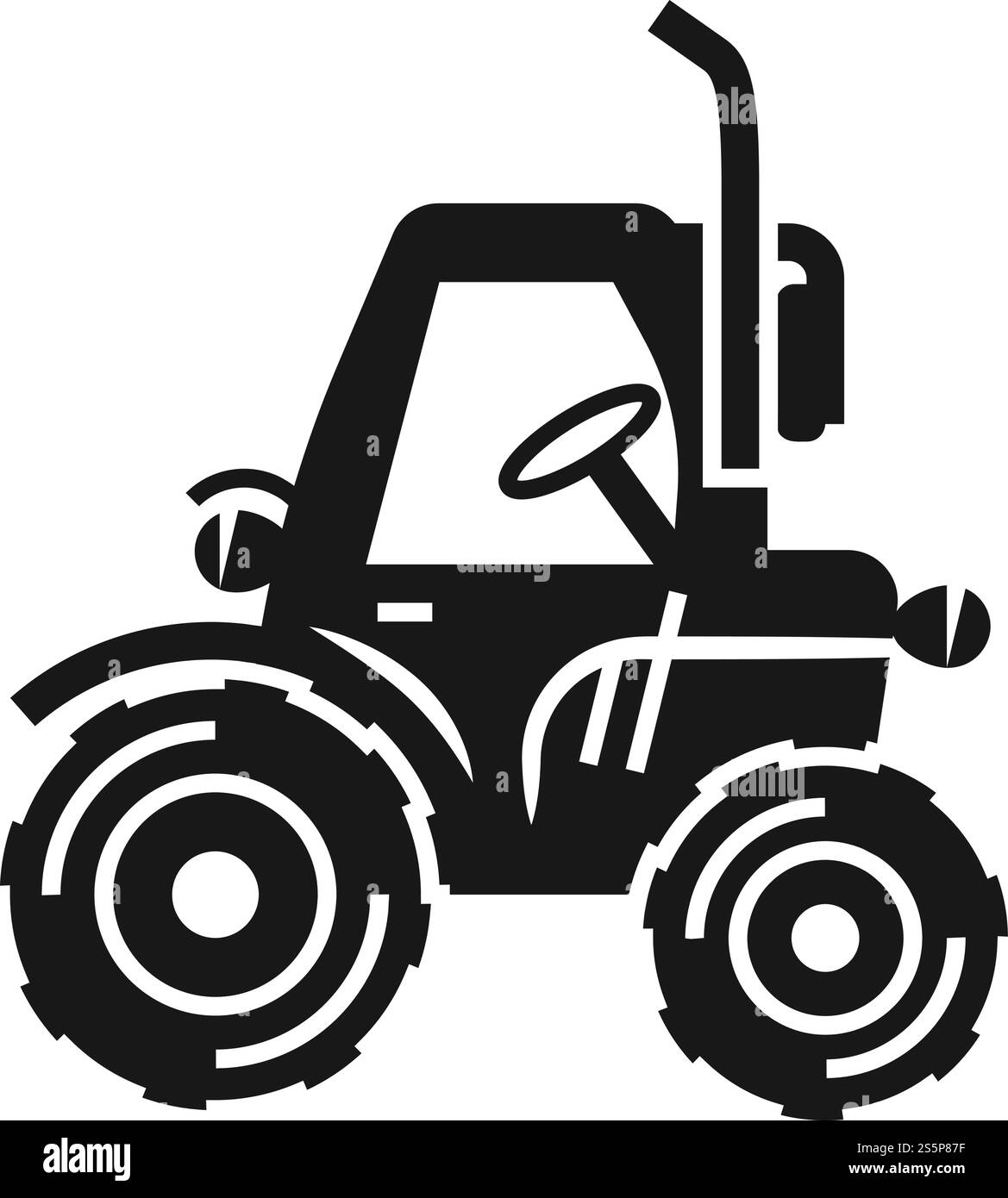 Old farm tractor icon. Simple illustration of old farm tractor vector ...