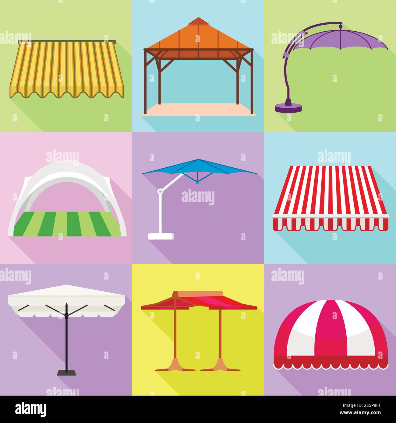Gazebo Icon Set Flat Set Of 9 Gazebo Vector Icons For Web Design