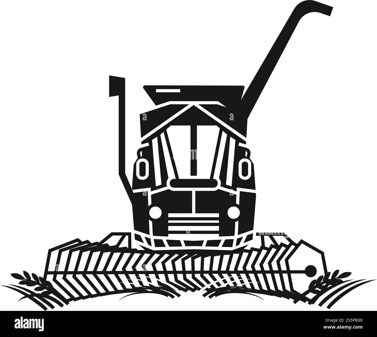Working harvester icon. Simple illustration of working harvester vector ...