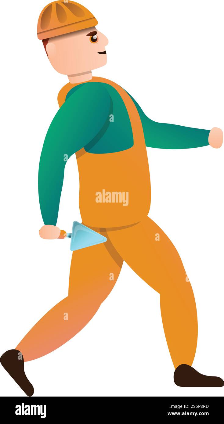 Masonry worker icon. Cartoon of masonry worker vector icon for web ...