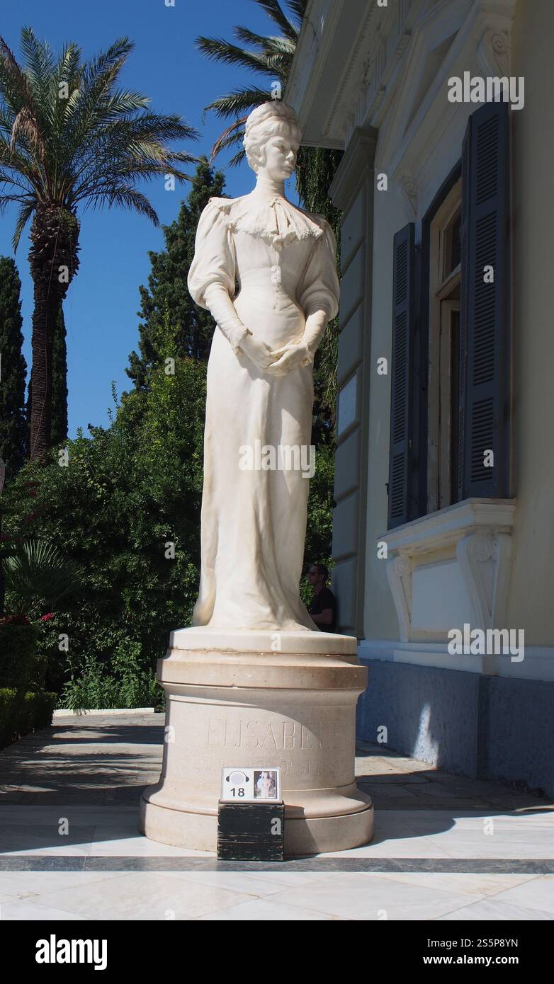 Statue of Empress Elisabeth of Austria, Sisi, in the garden of the ...