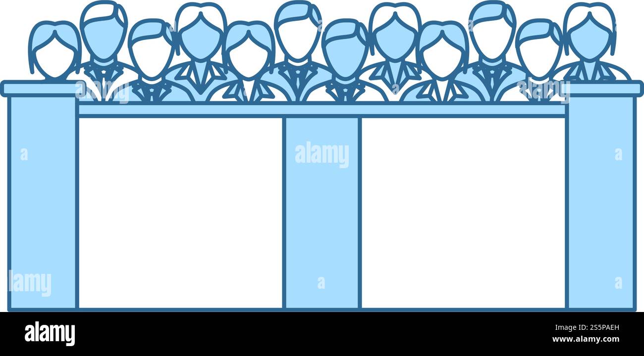 Jury Icon. Thin Line With Blue Fill Design. Vector Illustration Stock ...