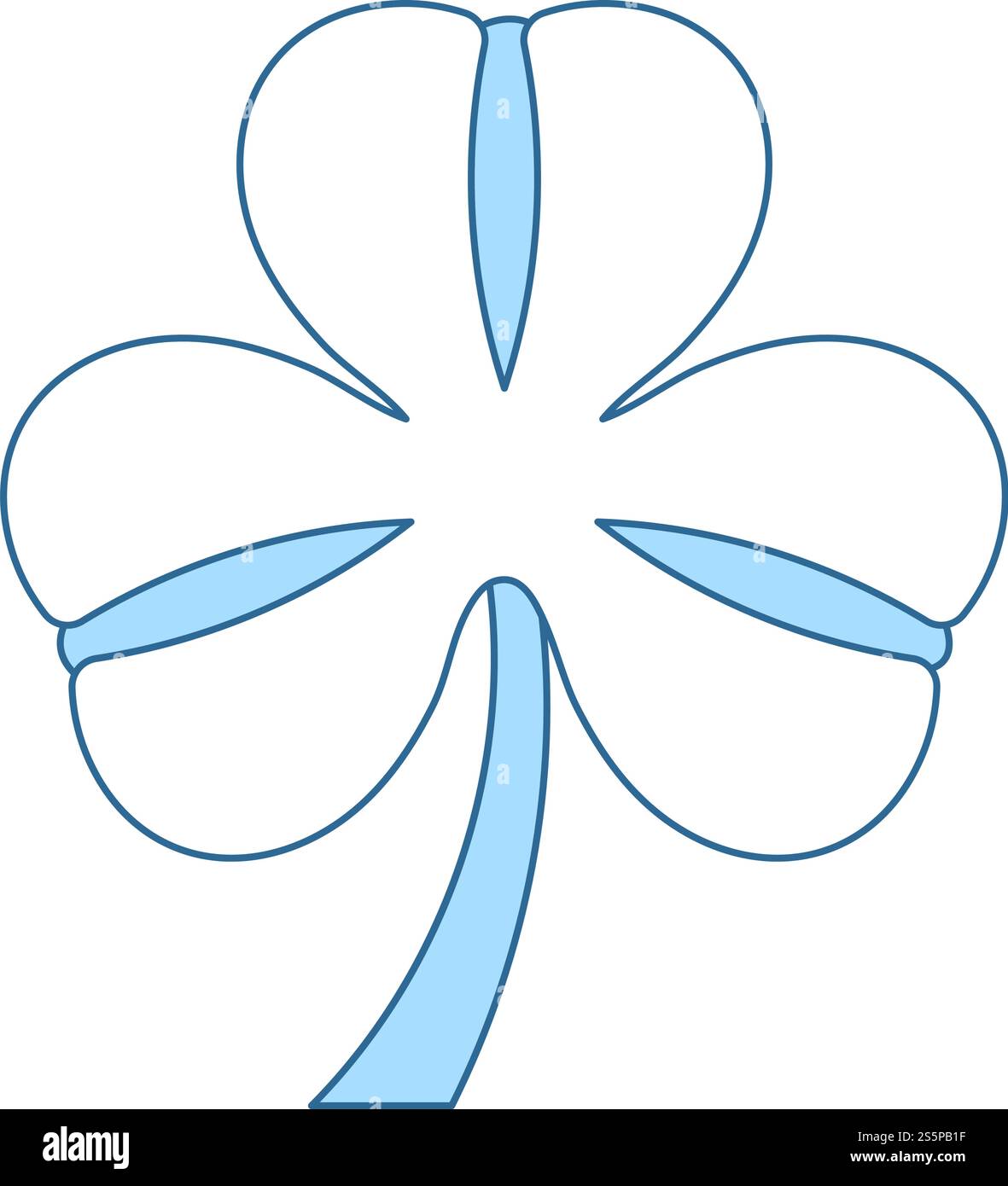 Shamrock Icon. Thin Line With Blue Fill Design. Vector Illustration ...