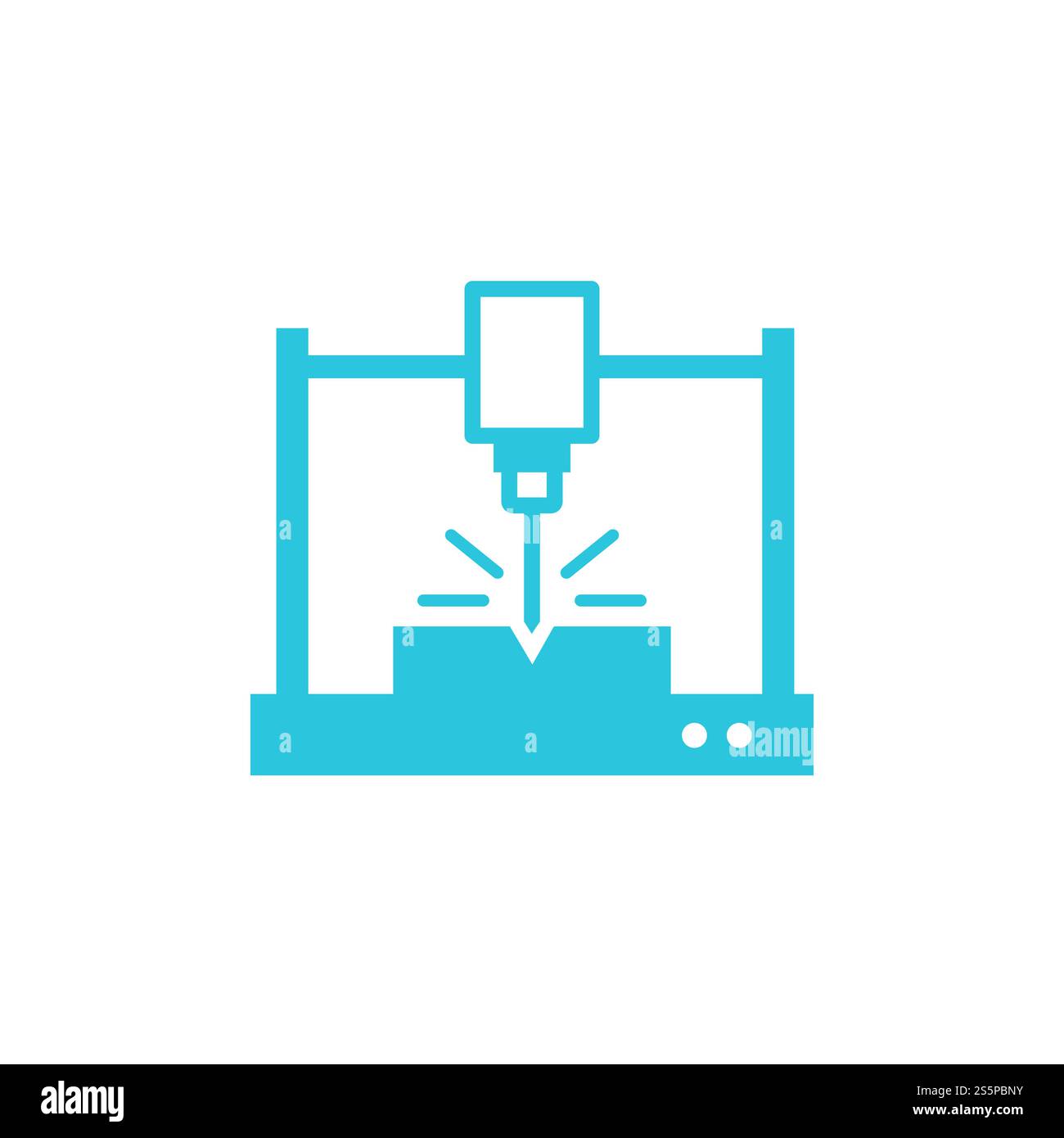 CNC Machine Icon. Isolated on white background. Blue icon set Stock Vector Image & Art - Alamy