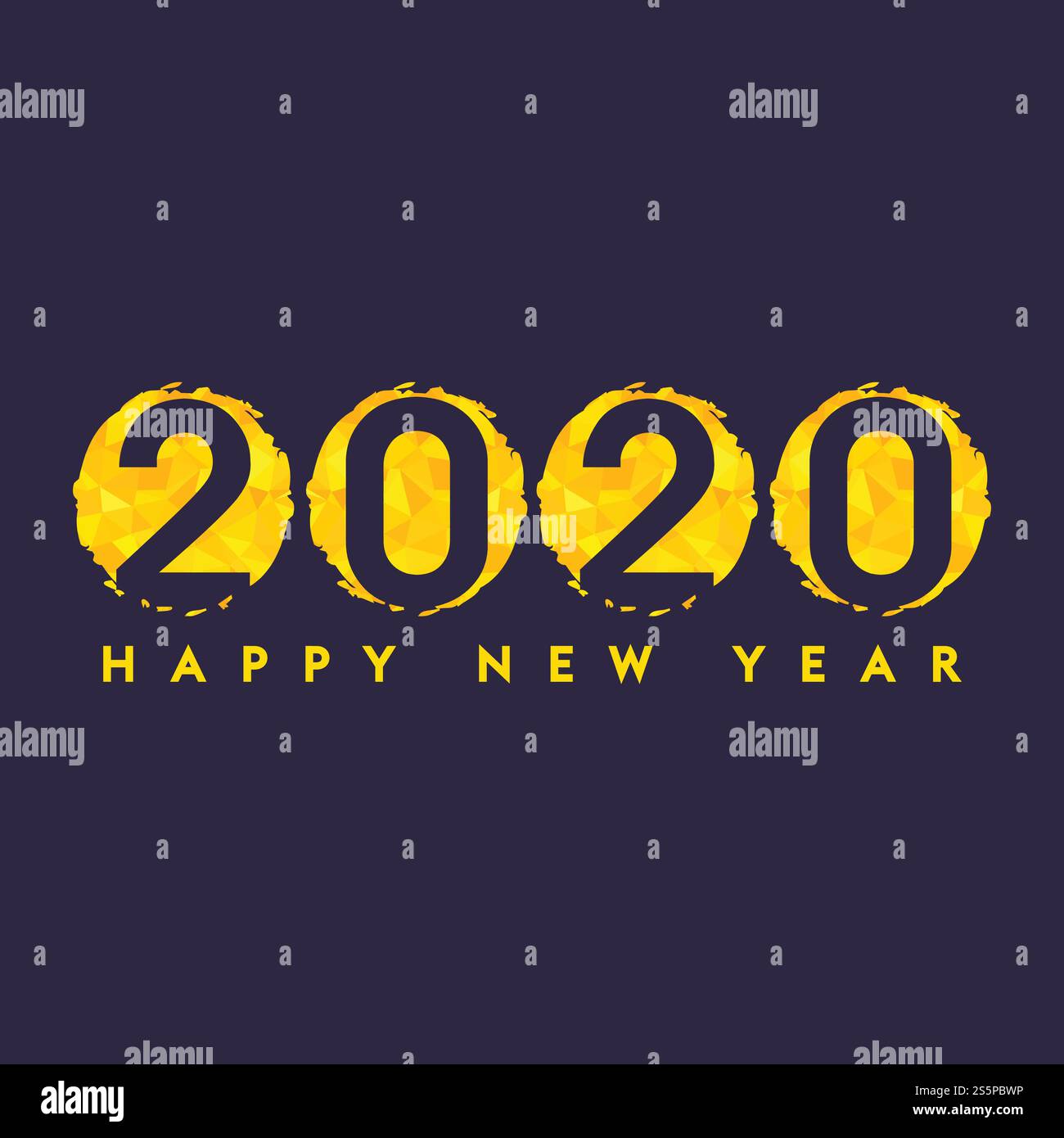 Golden 2020 font design. Happy New Year Banner with Gold 2010 Numbers ...