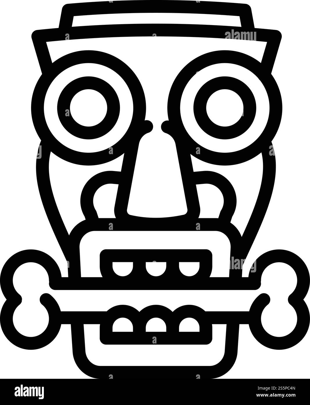 Idol with bone icon. Outline idol with bone vector icon for web design ...