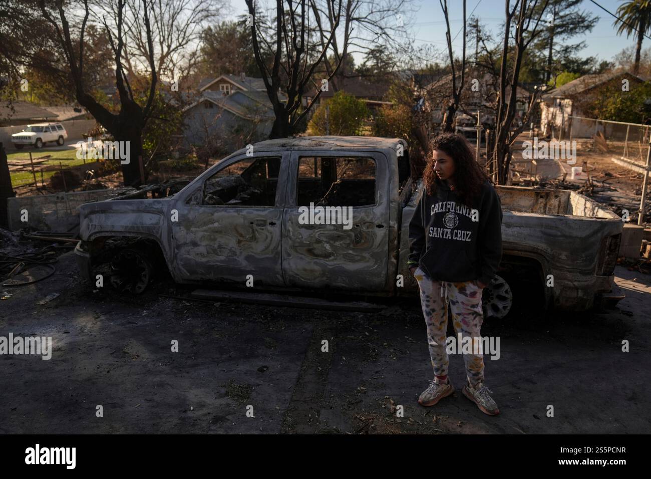 Kaylin Johnson, whose home is one of the few that survived the Eaton ...