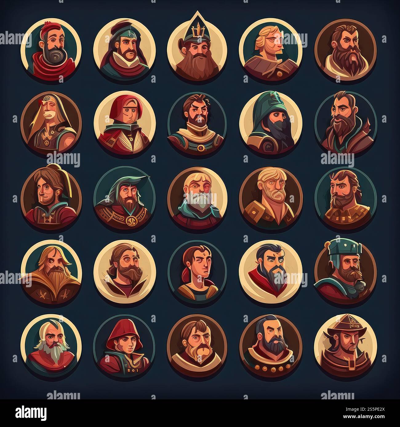 person medieval character avatar ai generated. knight, king man ...