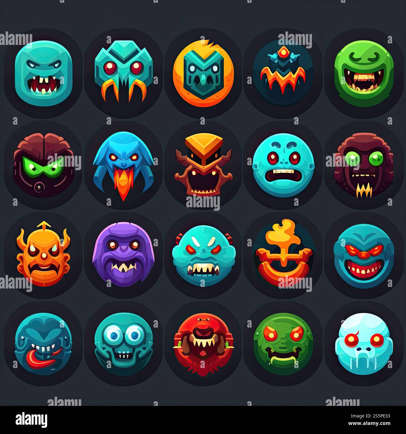 creature monster character avatar ai generated. emotion smile, emoticon ...