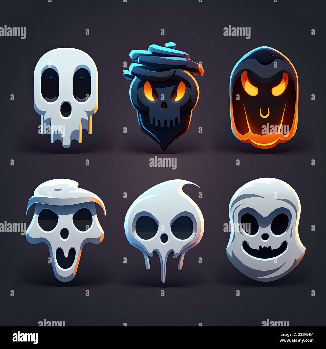 cute ghost scary character ai generated. design funny, death fear ...