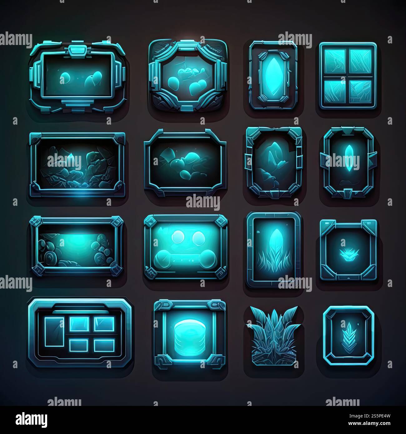 Ui Rectangle Frame Game Ai Generated Design Interface Background Gui Button Element Ui