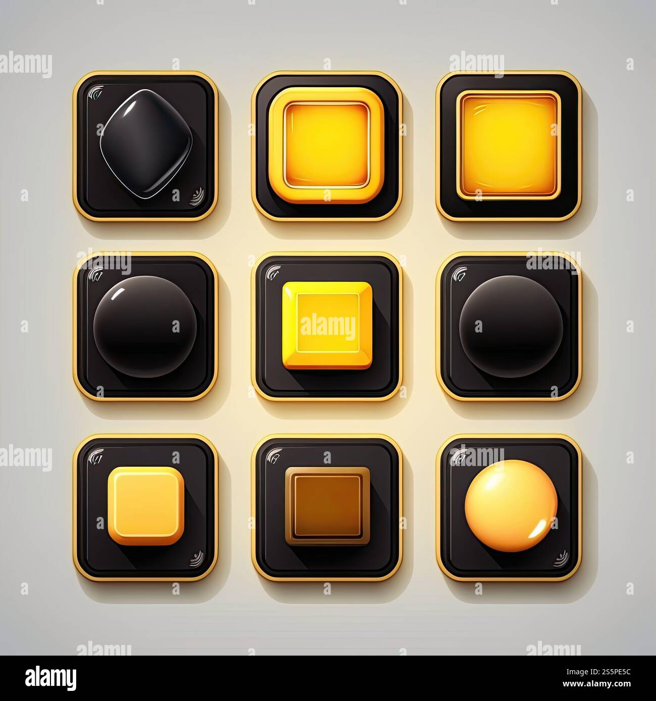 design square game button ai generated. interface icon, user app, gui ...