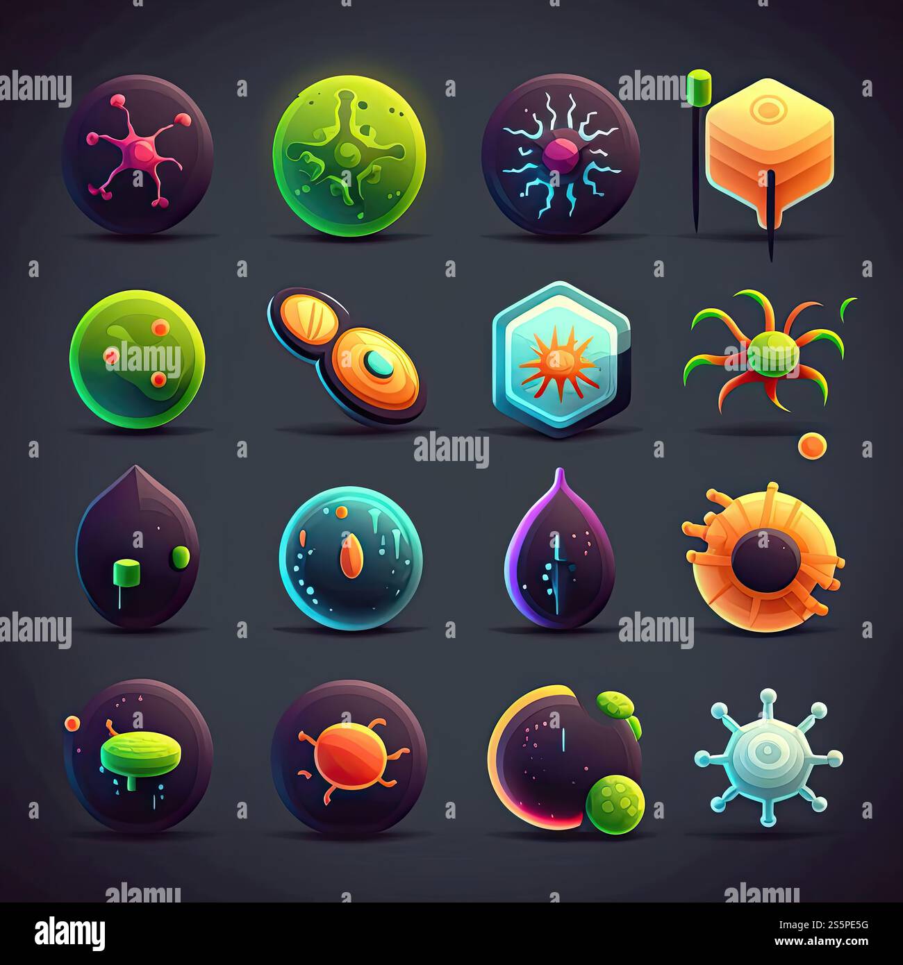 pathogen virus bacteria ai generated. germ icon, organism microscopic ...