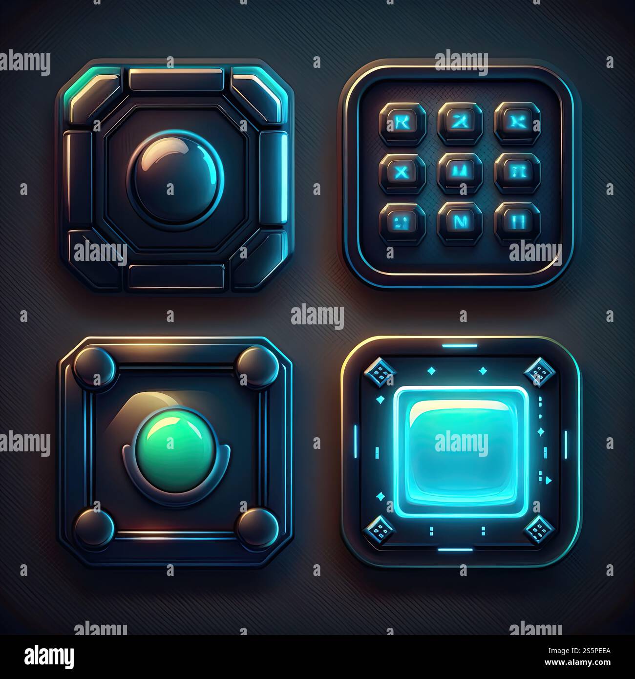 user square game button ai generated. app gui, menu element, play web ...
