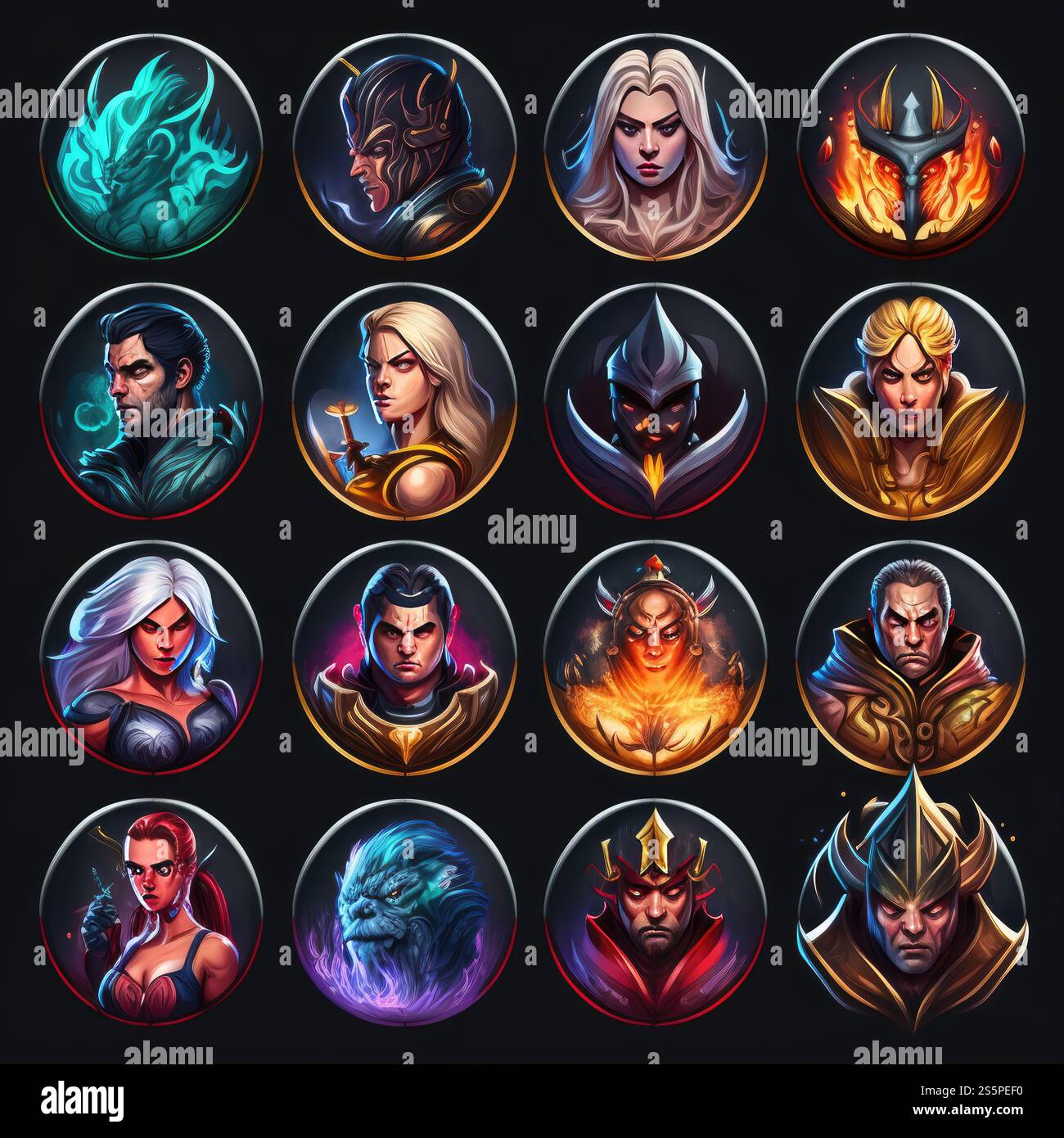 icon fantasy character avatar ai generated. rpg background, magic fairy ...