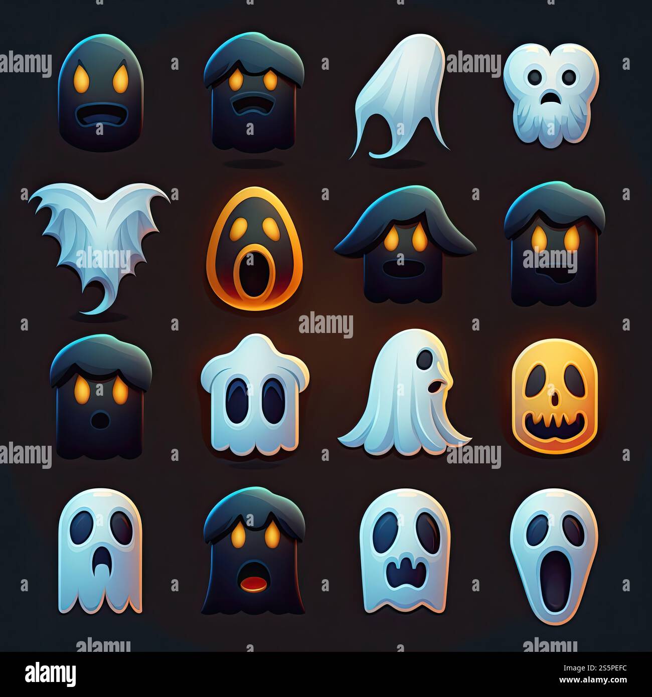 symbol ghost scary character ai generated. boo costume, icon fantasy ...