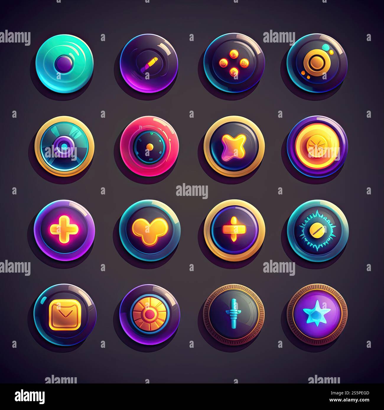 symbol round game button ai generated. gui element, template circle, mobile play symbol round ...