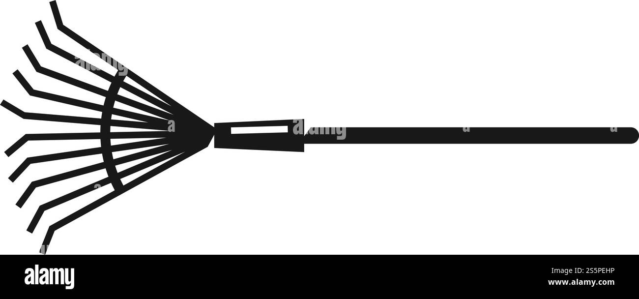 Leaf rake icon. Simple illustration of leaf rake vector icon for web ...