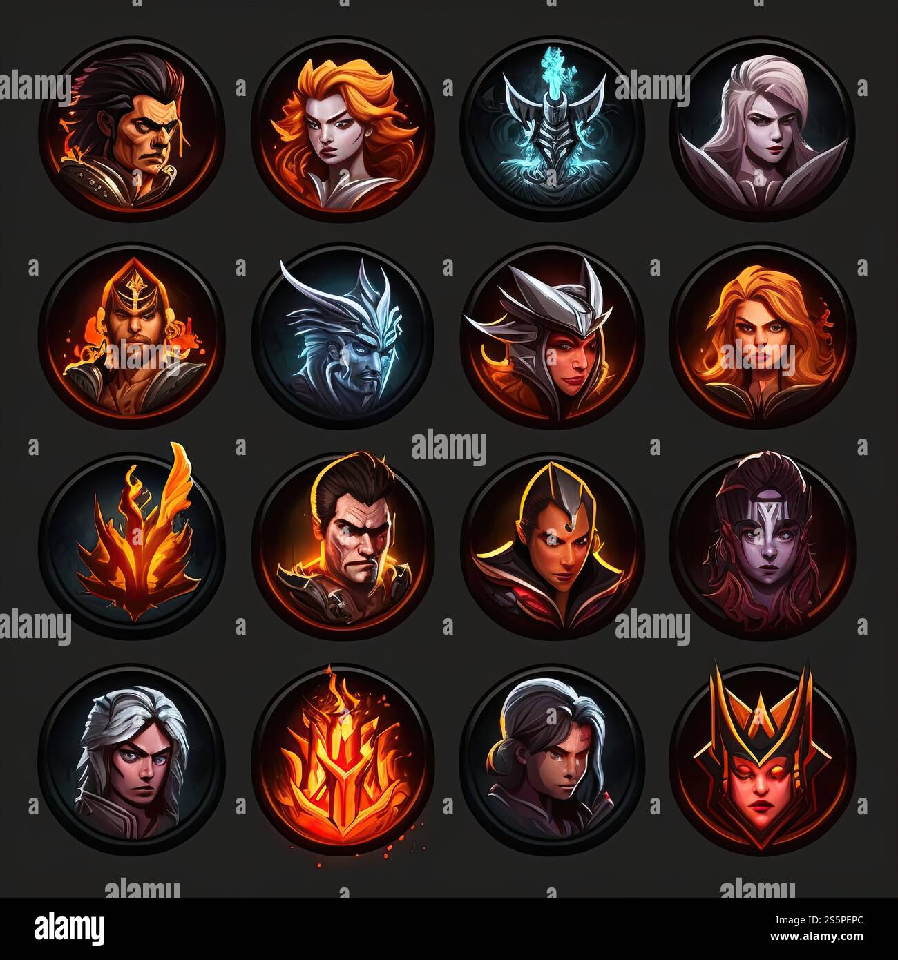 design fantasy character avatar ai generated. icon rpg, background ...