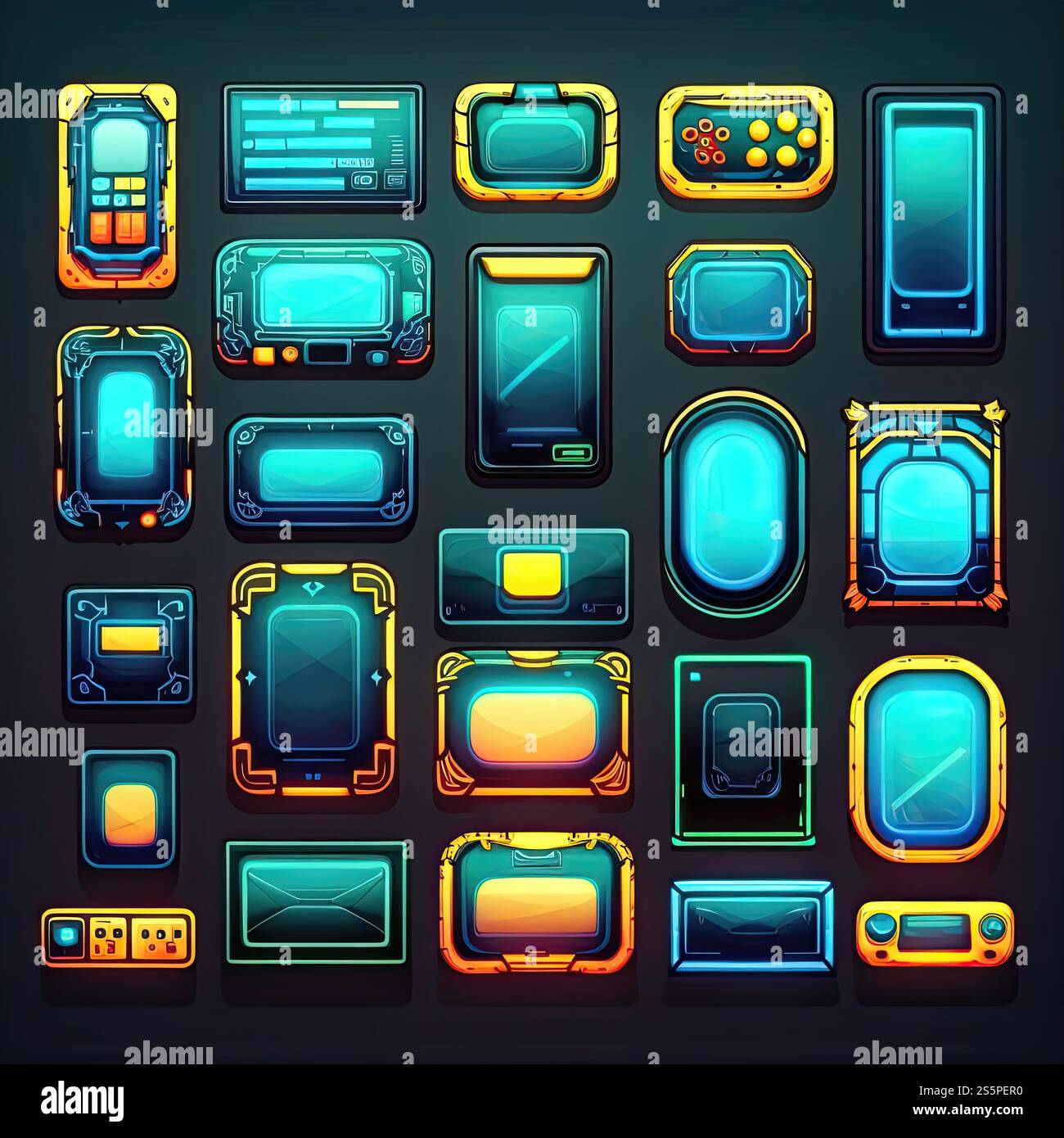 Interface Rectangle Frame Game Ai Generated Background Gui Button Element Banner User
