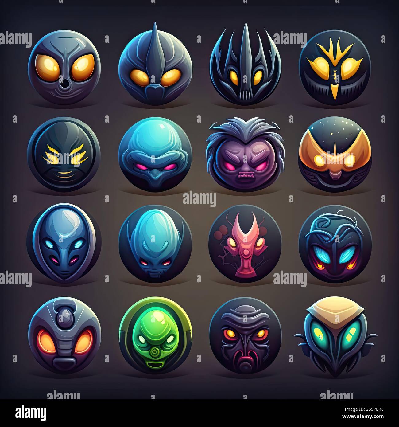 ship alien space avatar ai generated. cute background, icon monster ...