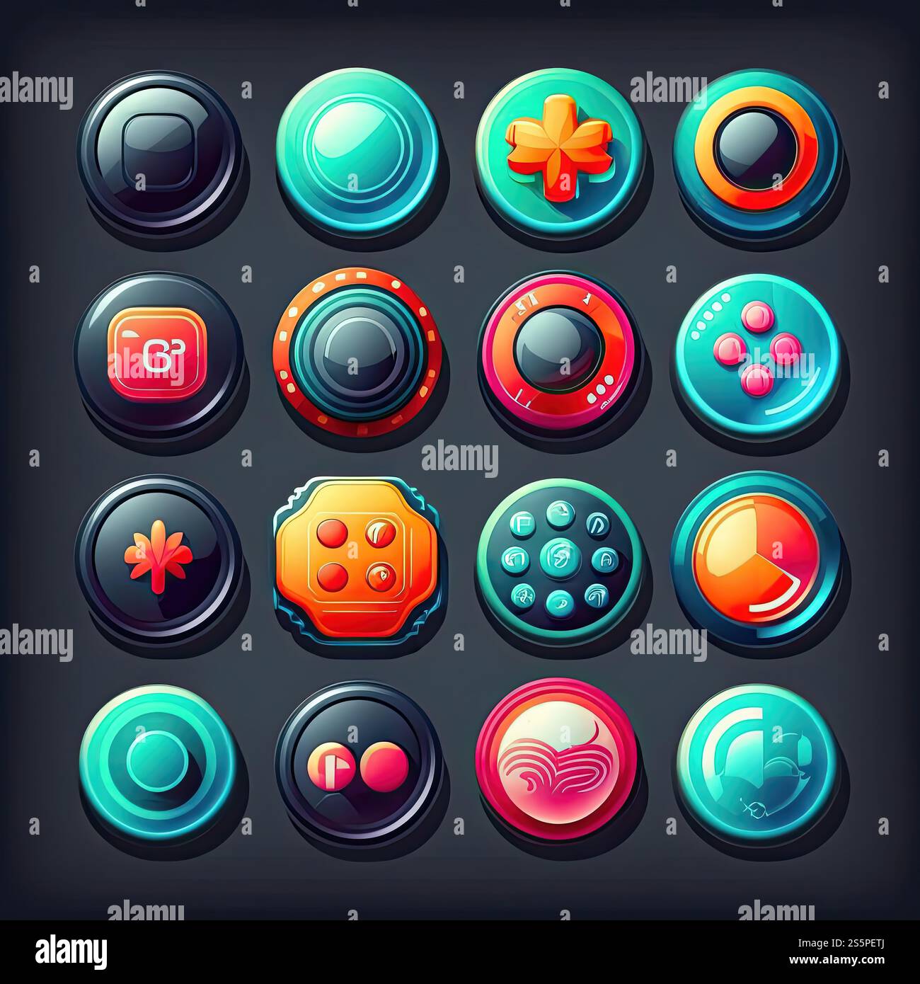 icon round game button ai generated. user menu, app sign, symbol gui icon round game button ...