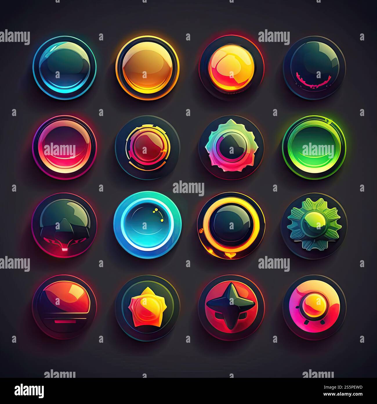 Web Round Game Button Ai Generated Icon User Menu App Sign Symbol Web Round Game Button